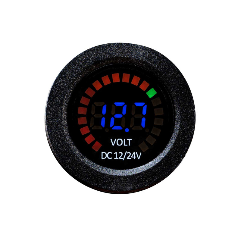 Voltmeter digital 12/24V LED Display "Rainbow" wasserdicht Einbau-Mes
